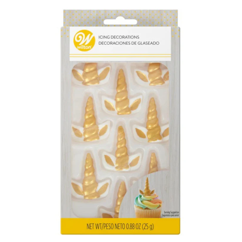 Royal icing unicorn horn and ears cupcake toppers - Kiwicakes