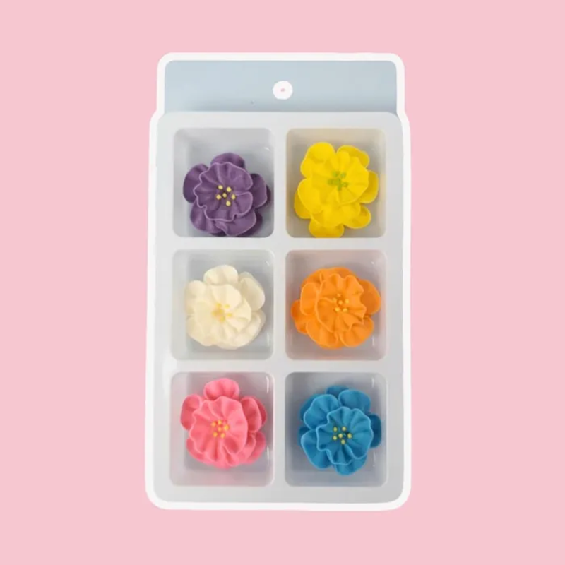 Frilly Dainty Bess Blossoms pack 6 royal icing flowers - Kiwicakes