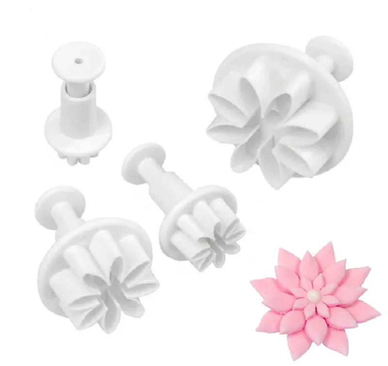 Set 4 Daisy Marguerite plunger ejector cutters - Kiwicakes