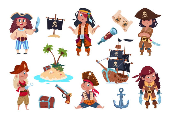 Character edible icing image sheet Pirates - Kiwicakes