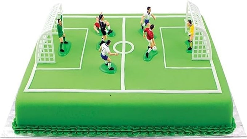 Soccer football cake topper set players and goals - Kiwicakes