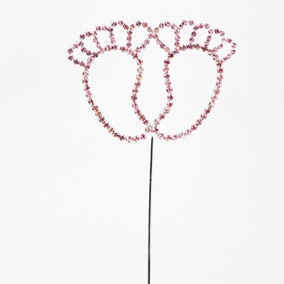 Baby feet diamante pick PINK - Kiwicakes