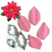 Poinsettia flower cutter and veiner set - Kiwicakes