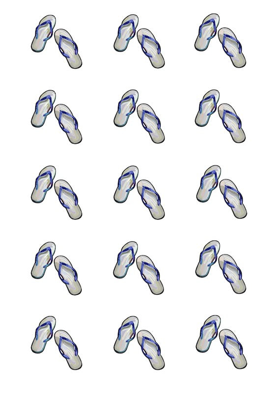 Design Sheet edible image Jandals - Kiwicakes