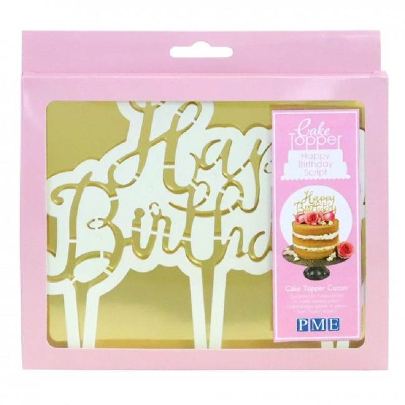 PME Cake topper cutter Happy Birthday Script - Kiwicakes