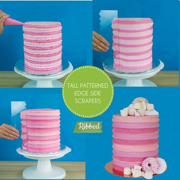 PME XL Side texture scraper comb for buttercream icing Ribbed - Kiwicakes