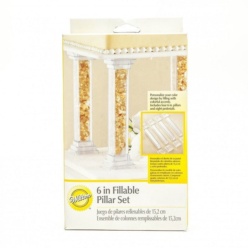 Fillable Pillars 6 inch Clear fill with your own colour - Kiwicakes