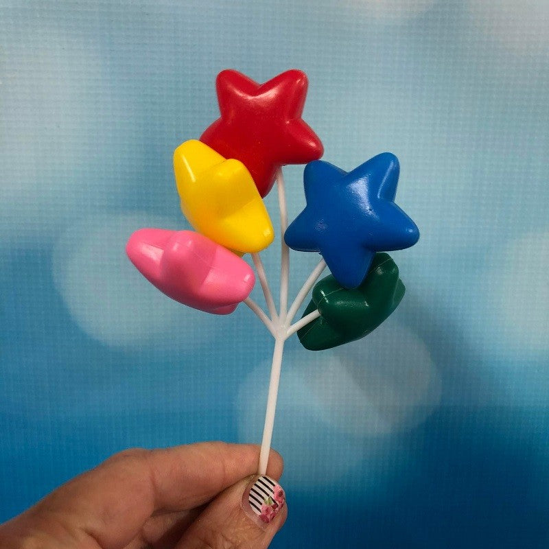 Star shape bunch balloons pick cake topper - Kiwicakes
