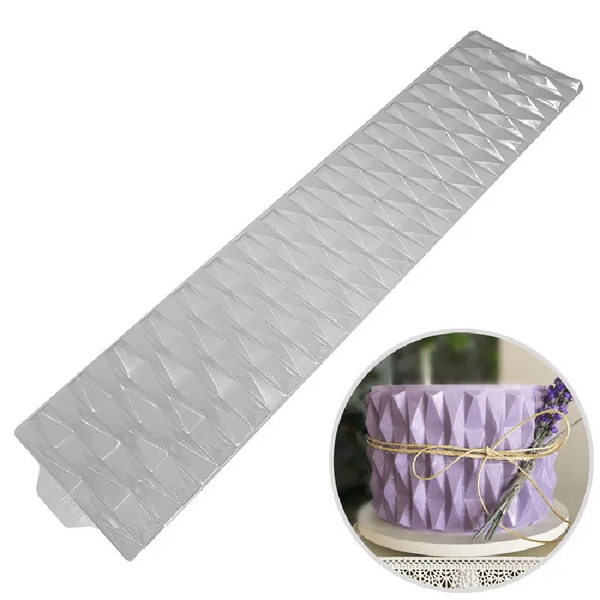 Origami texture cake wrap collar mould Modern - Kiwicakes