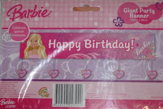 Barbie party banner - Kiwicakes