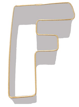 Alphabet letter cookie cutter F - Kiwicakes