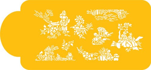 Toile cake side stencil - Kiwicakes