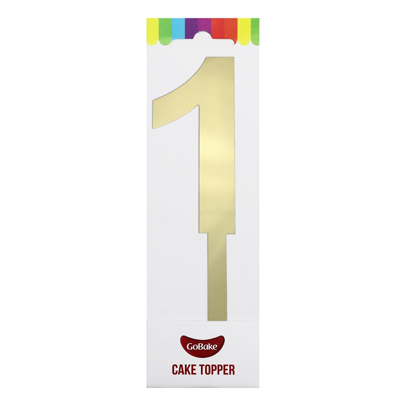 Large Gold acrylic number topper 1 - Kiwicakes