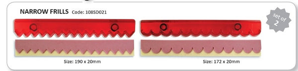 Narrow frills strip cutters by Jem set of 2 - Kiwicakes