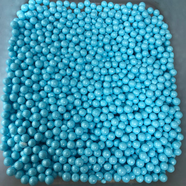 6mm candy sugar pearls Pearlised shimmer Blue 100g - Kiwicakes